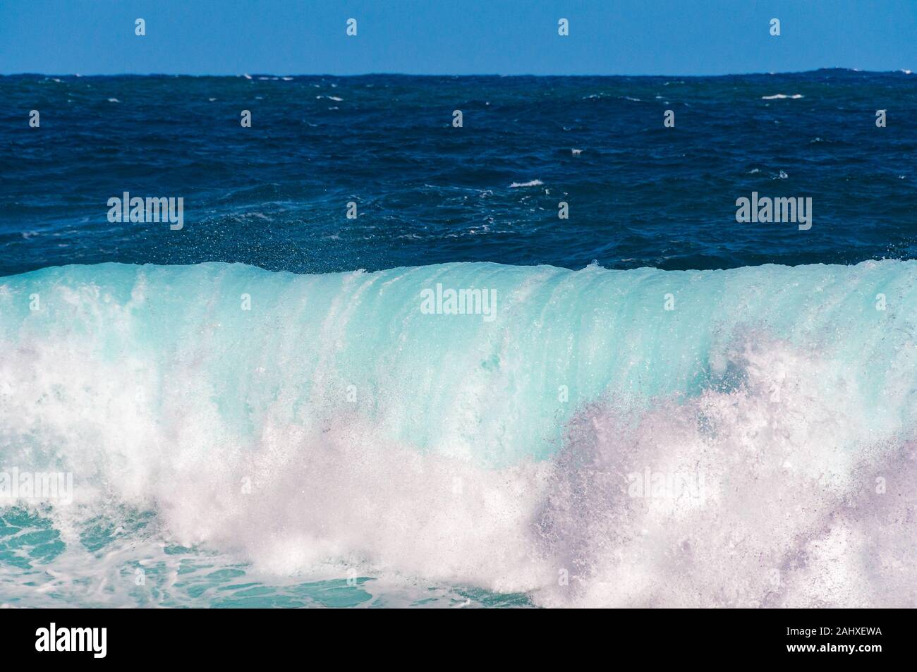 Seascape with massive wave with white foam nature background, texture ...