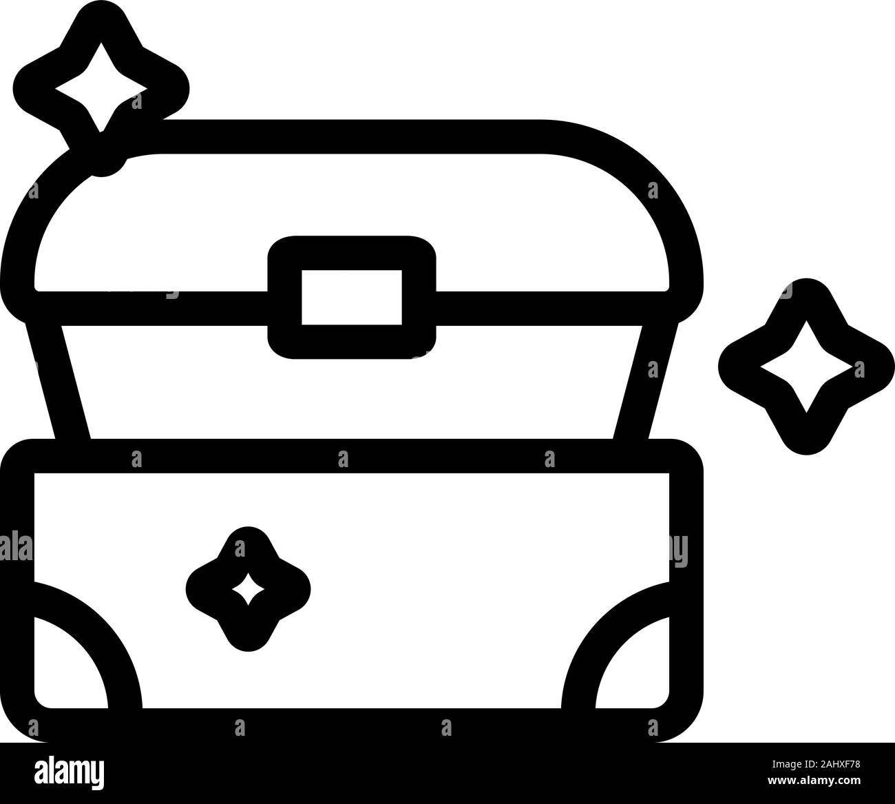 Magic chest icon vector. Isolated contour symbol illustration Stock ...