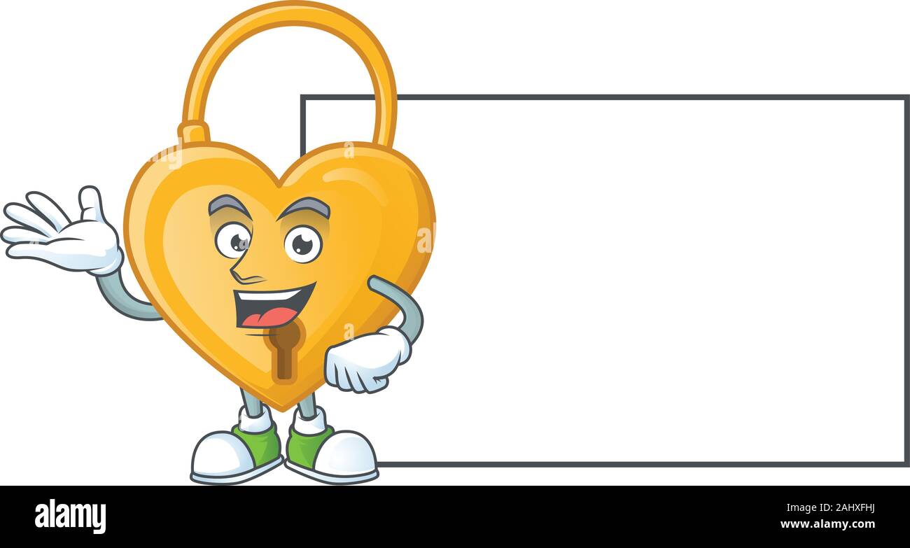 Love padlock with whiteboard cartoon character style Stock Vector Image ...