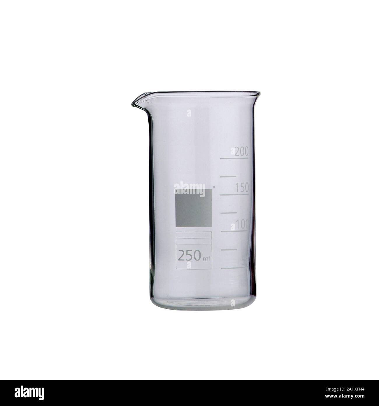 lab or Empty measuring beaker isolated on a white background with ...