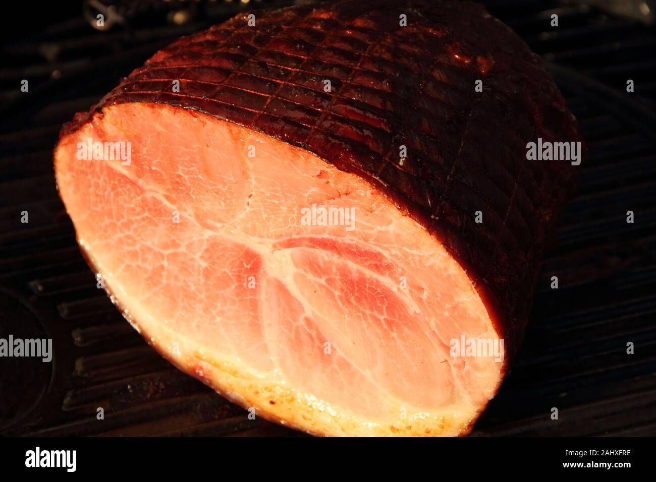delicious prague ham on the grill Stock Photo - Alamy