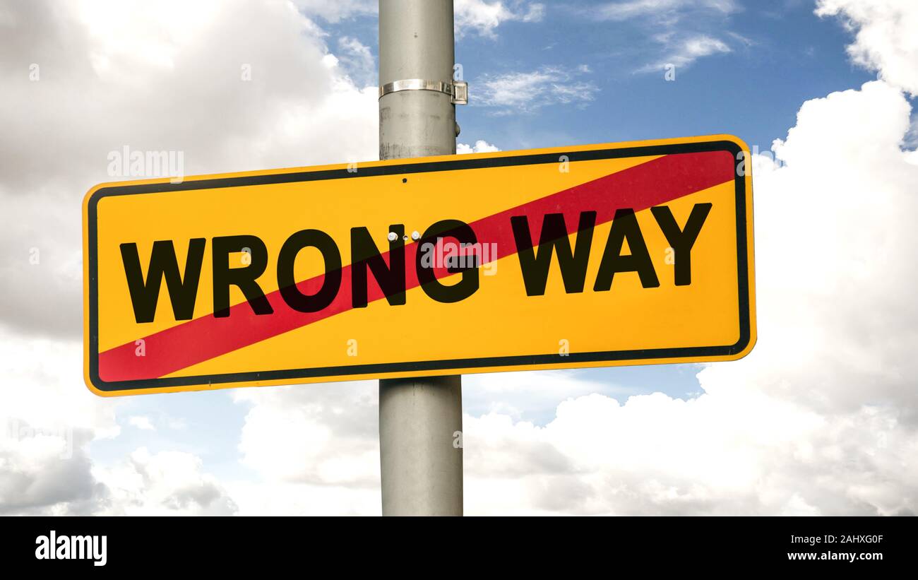 Street Sign RIGHT WAY versus WRONG WAY Stock Photo - Alamy
