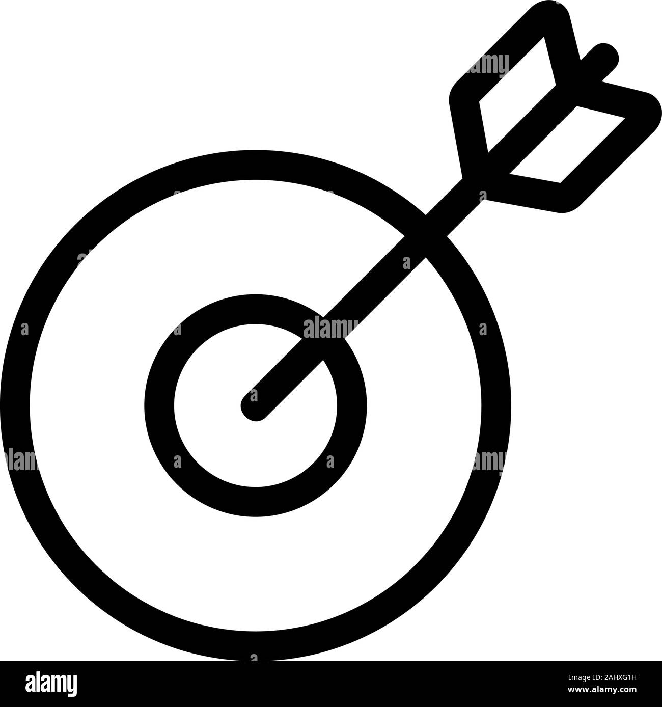 Target and arrow icon vector. Isolated contour symbol illustration ...