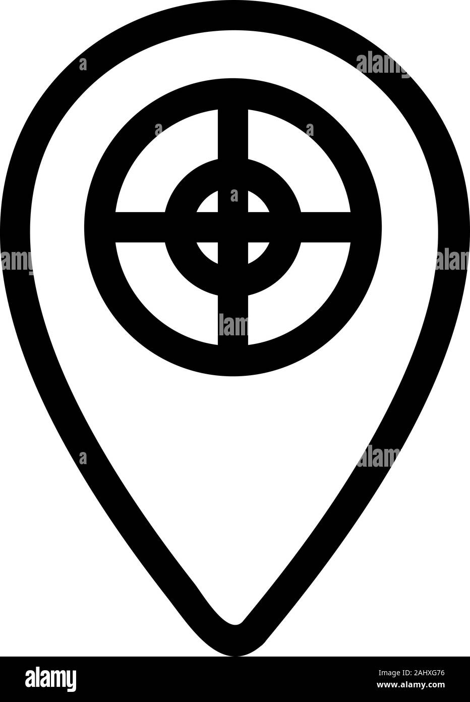 location of the target icon vector. Isolated contour symbol ...