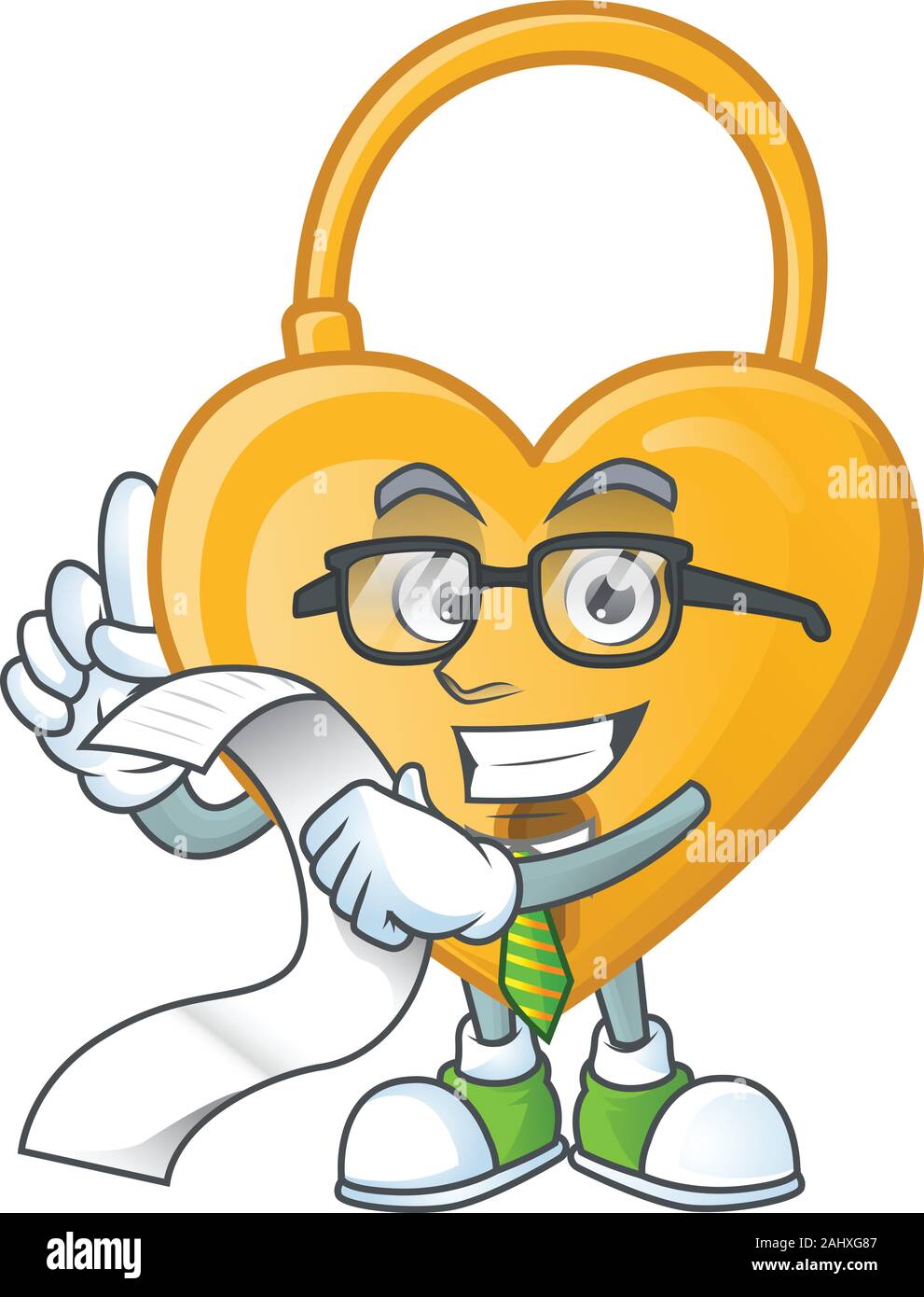 Funny face love padlock cartoon with menu ready to serve Stock Vector ...