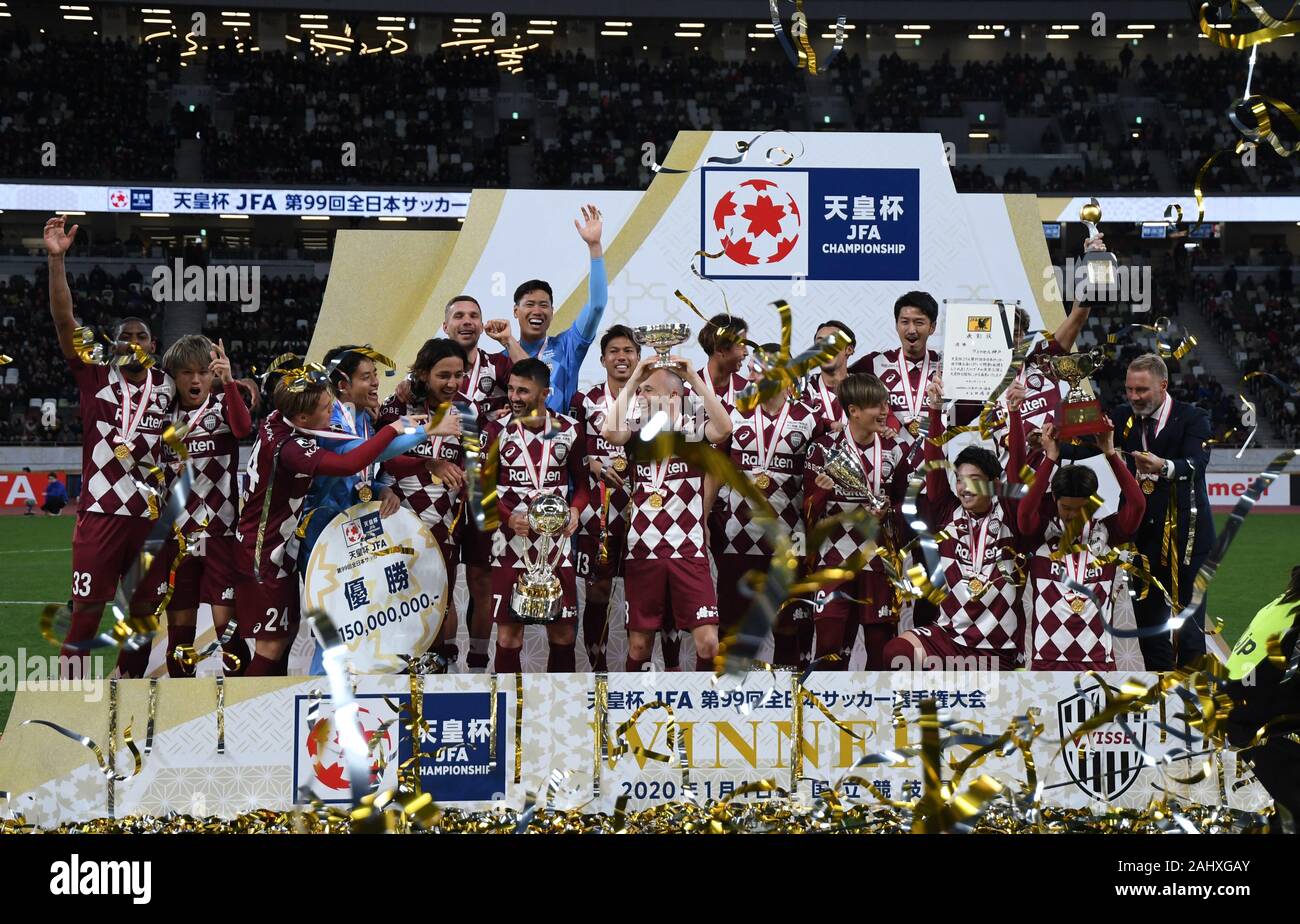 Tokyo, Japan. 1st Jan, 2020. Vissel Kobe's capitan Andres Iniesta and ...