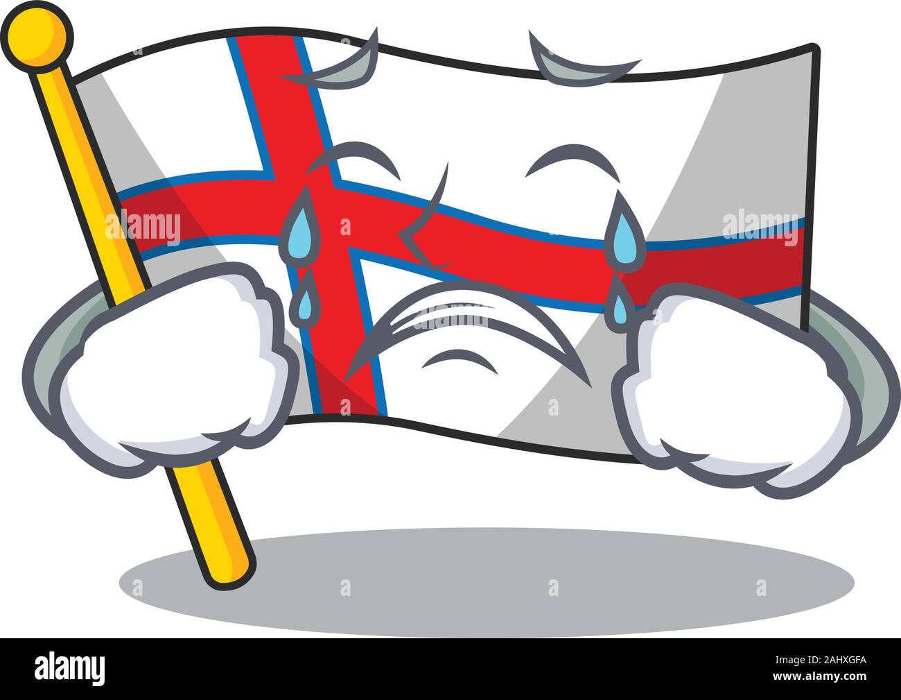 Sad Crying flag faroe island Scroll cartoon character design Stock ...