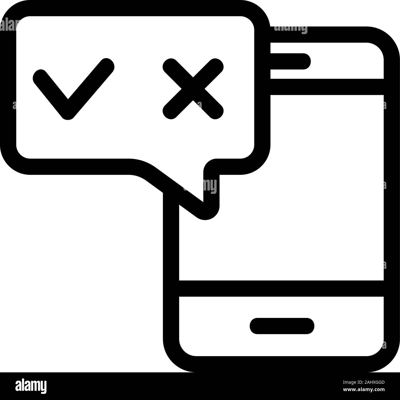 filling out the questionnaire with the phone icon vector. Isolated ...