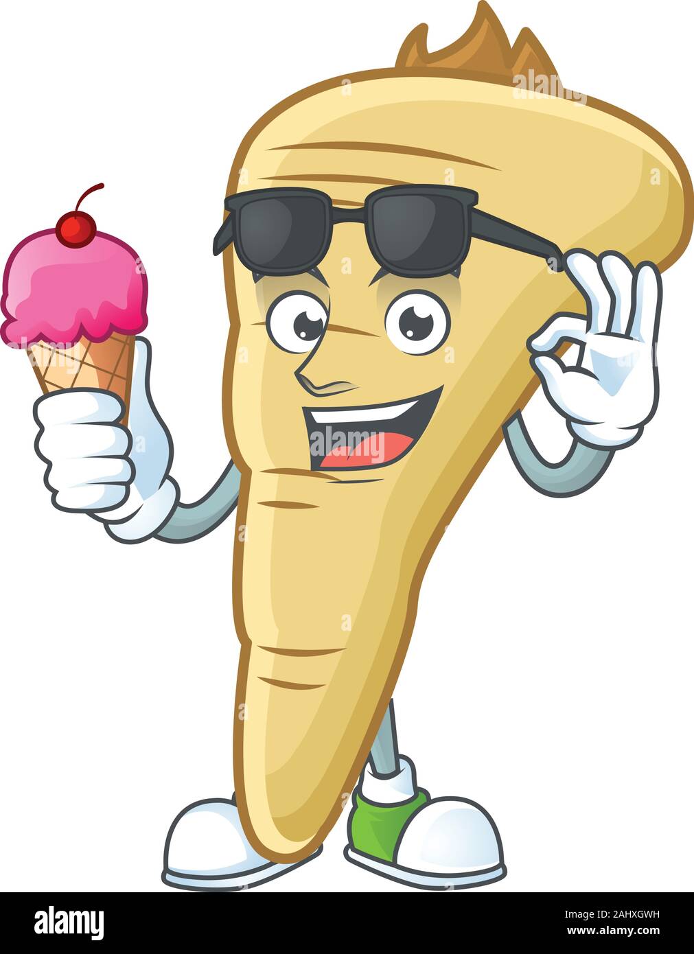 Cute parsnip cartoon character with ice cream Stock Vector Image & Art ...