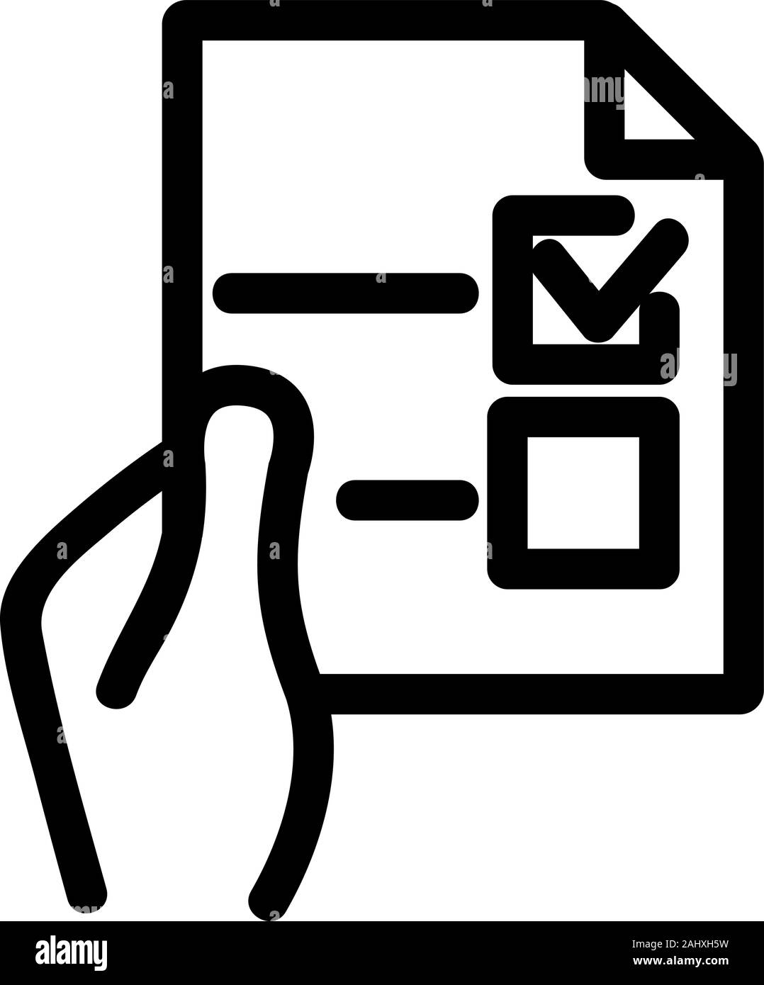 filling out the questionnaire is the vector icon. Isolated contour ...