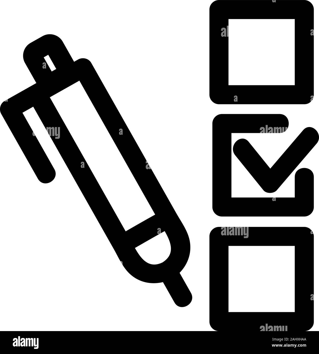 filling out the questionnaire is the vector icon. Isolated contour ...