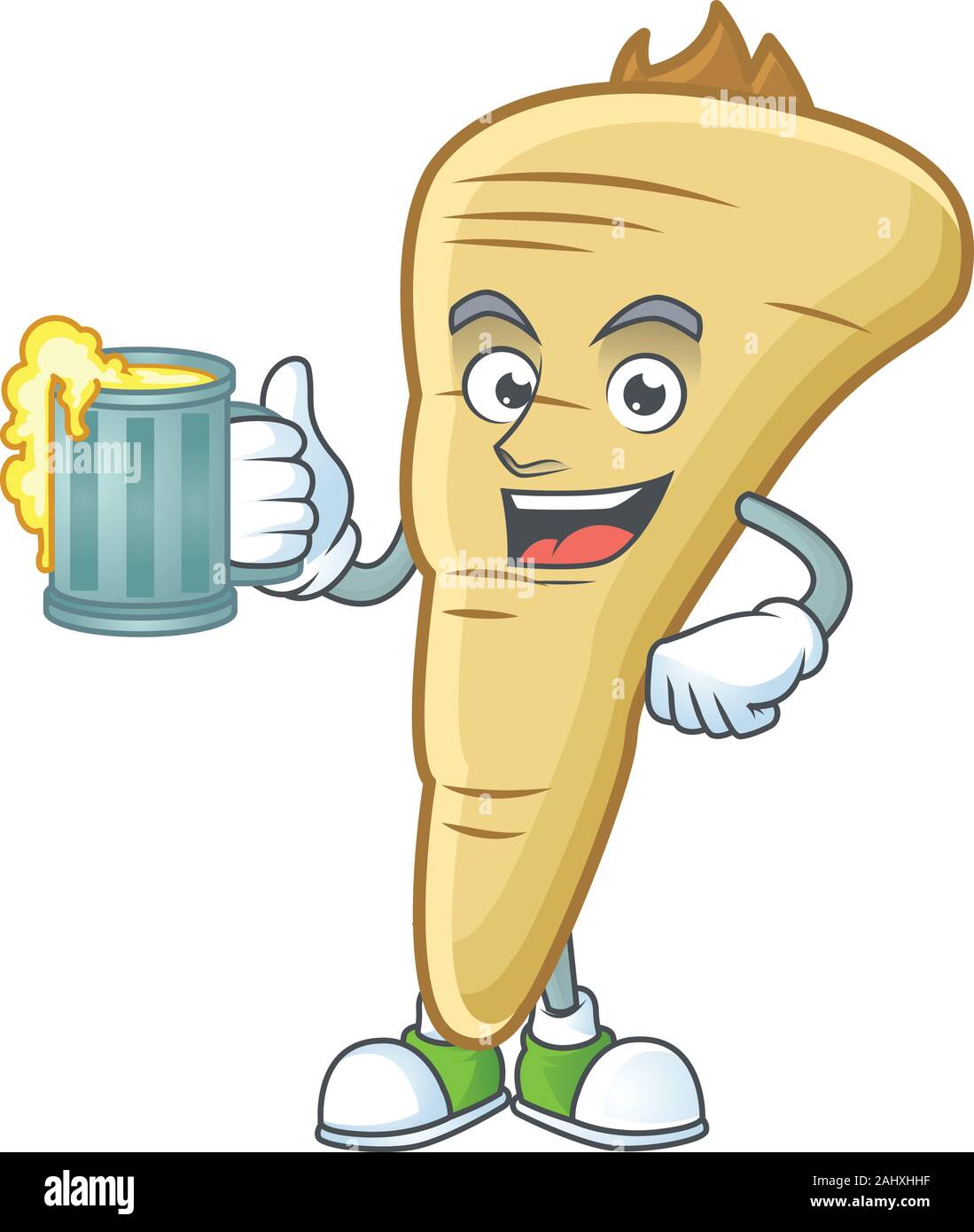 Happy face parsnip with a glass of beer Stock Vector Image & Art - Alamy