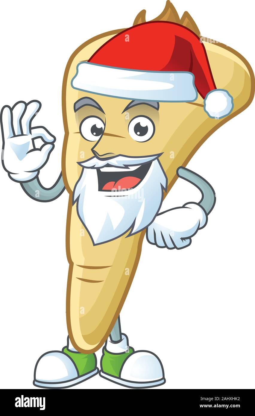 Happy parsnip in Santa costume mascot style Stock Vector Image & Art ...