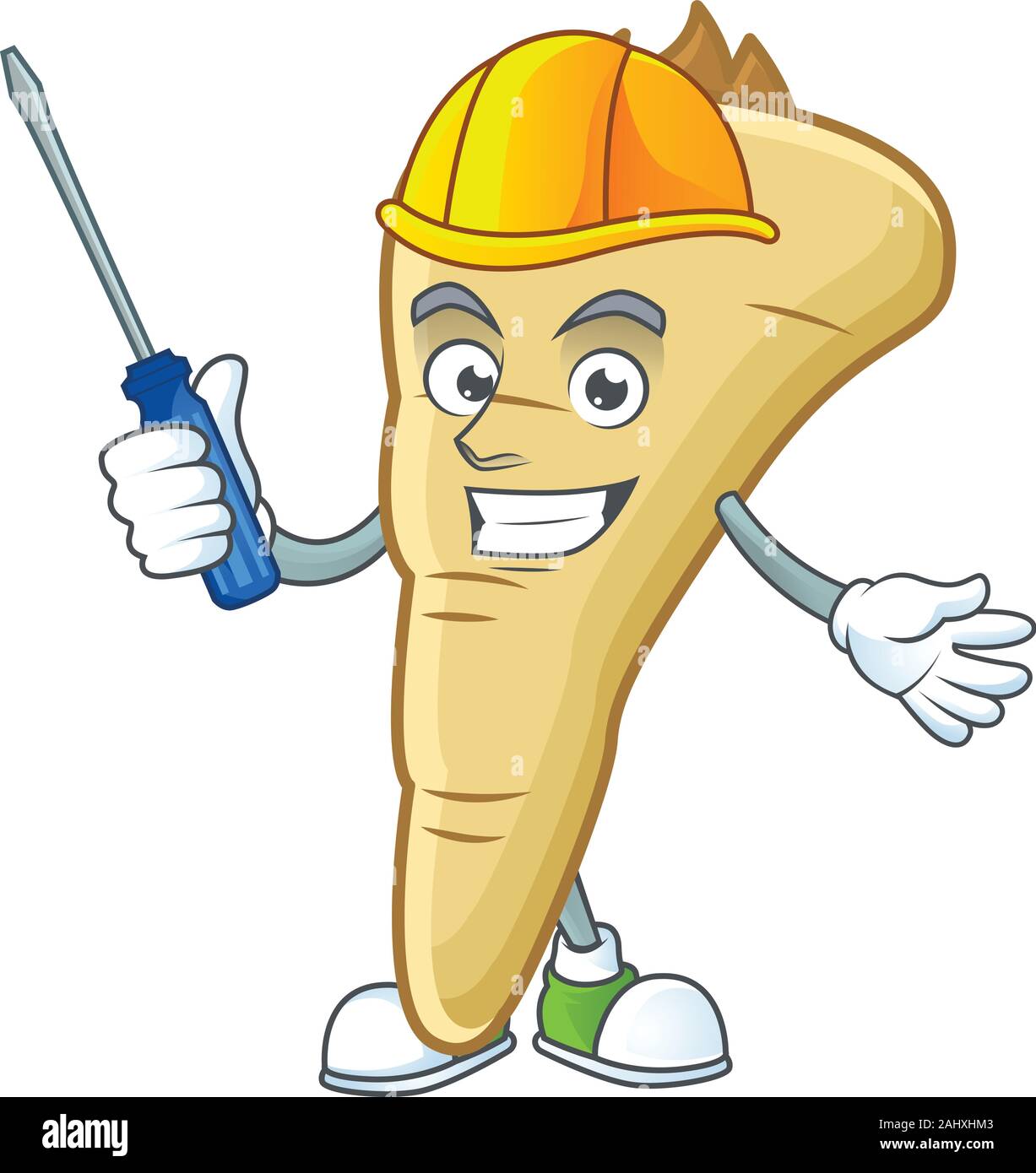 Cute and cool automotive parsnip presented in mascot design Stock ...