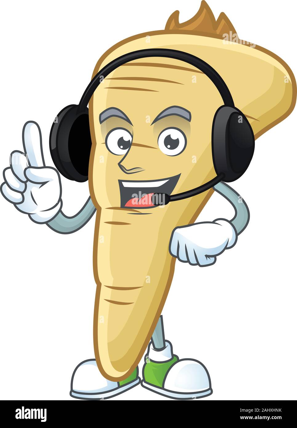 Parsnip cute cartoon character design with headphone Stock Vector Image ...