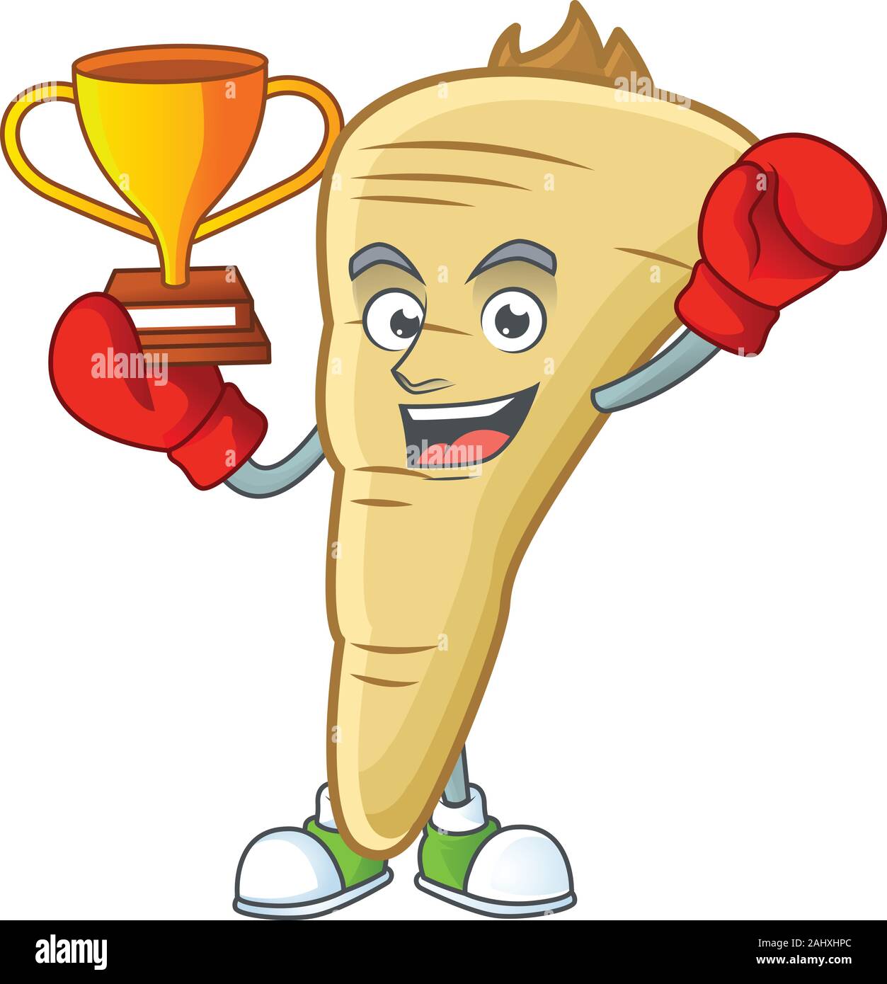 Super cool Boxing winner parsnip in mascot cartoon style Stock Vector ...