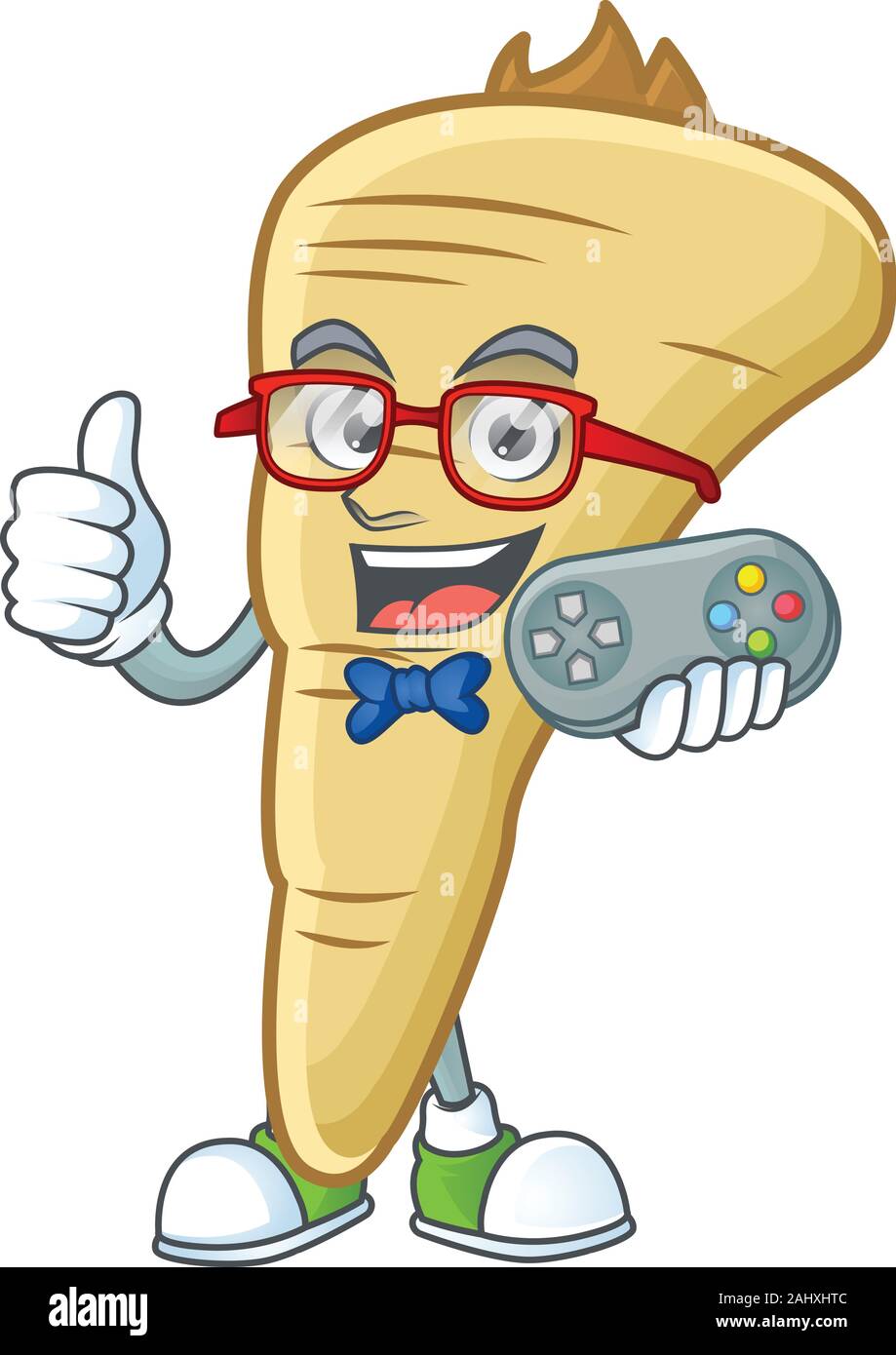 cool geek gamer parsnip cartoon character design Stock Vector Image ...
