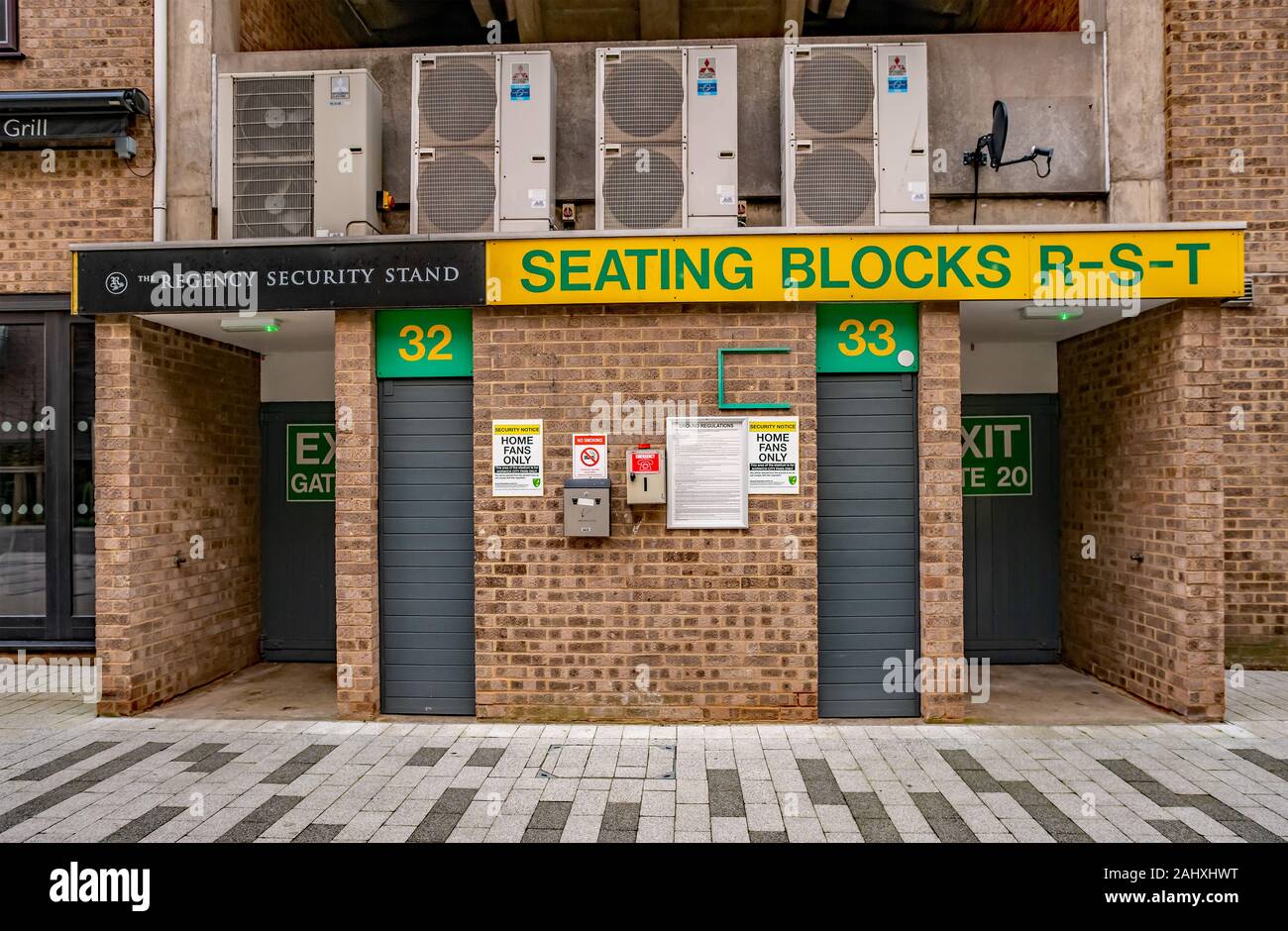 Entrance to the seats at Carrow Road stadium, the home of Norwich City ...