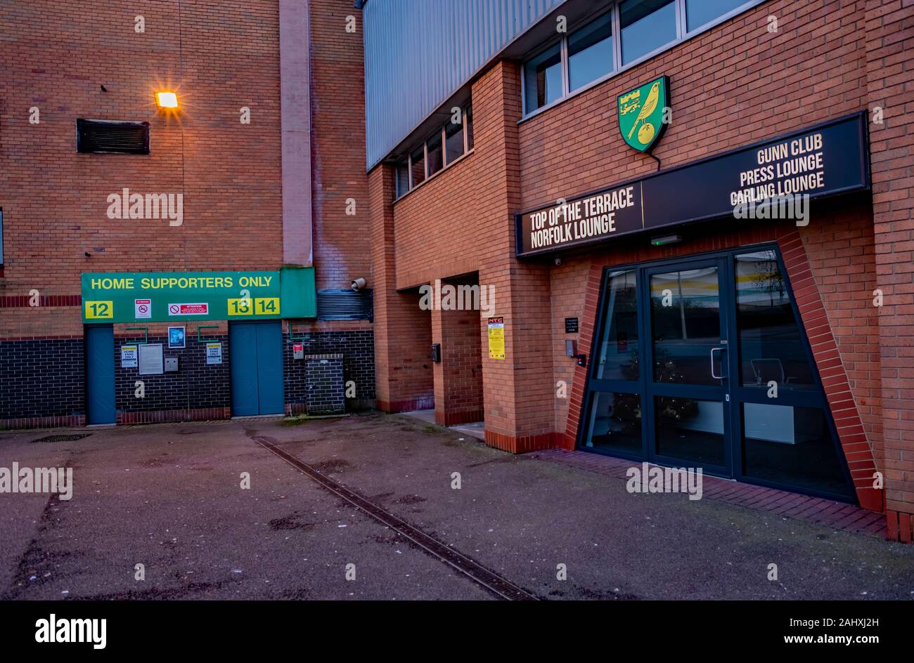 The exterior of Carrow Road, the home of Norwich City Football Club ...