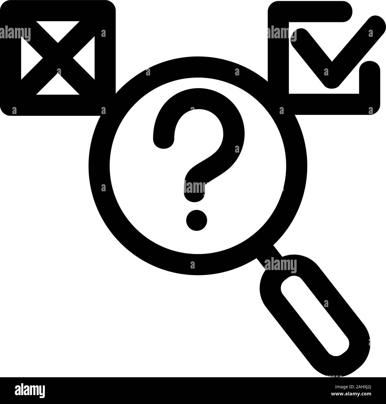 Finding the right answer to the vector icon. Isolated contour symbol ...