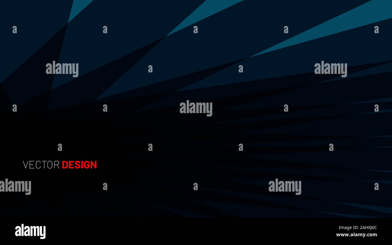 Abstract geometric vector background. black and blue triangular overlay ...