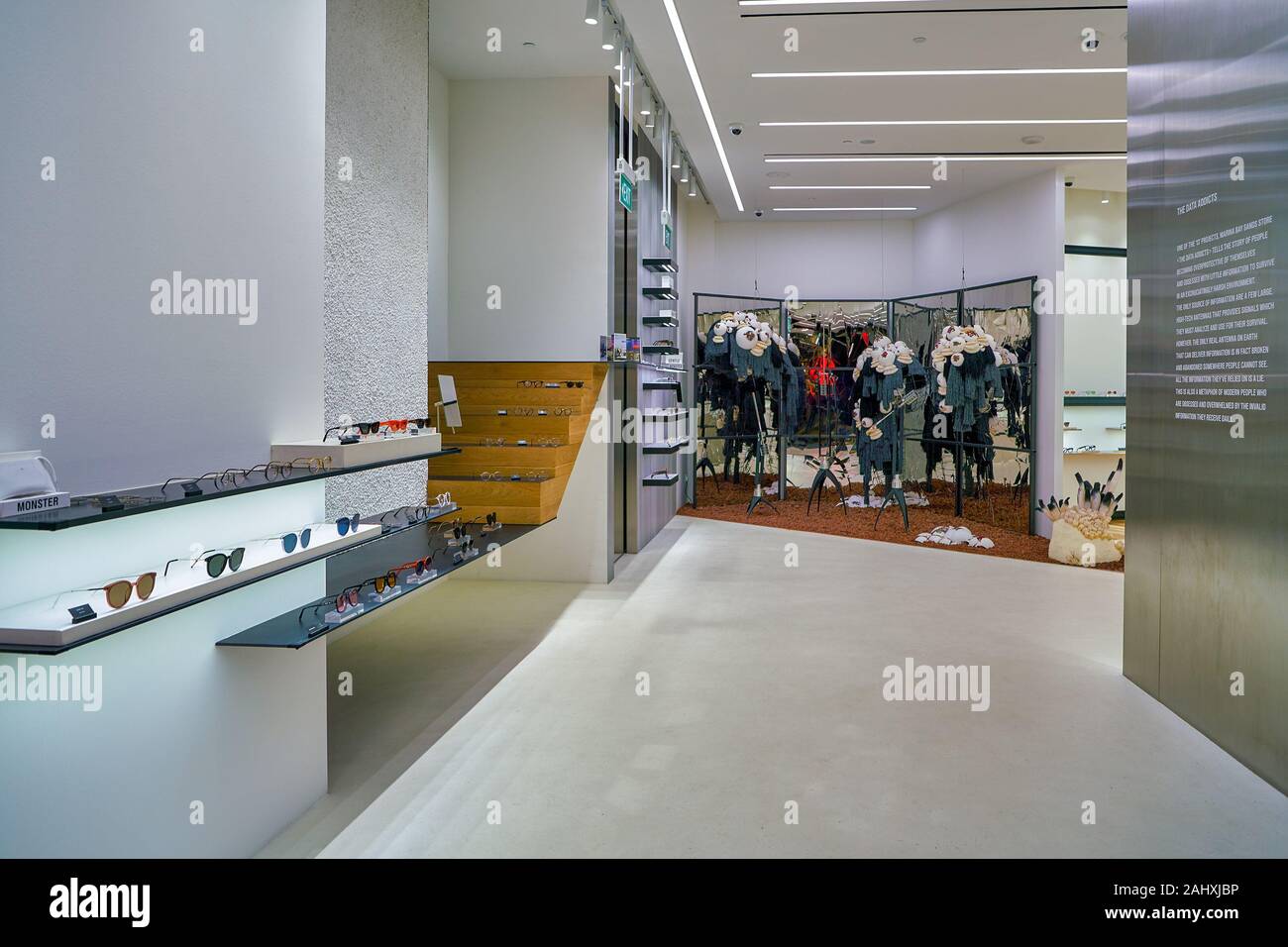 SINGAPORE - CIRCA APRIL, 2019: interior shot of Gentle Monster store in The Shoppes at Marina ...