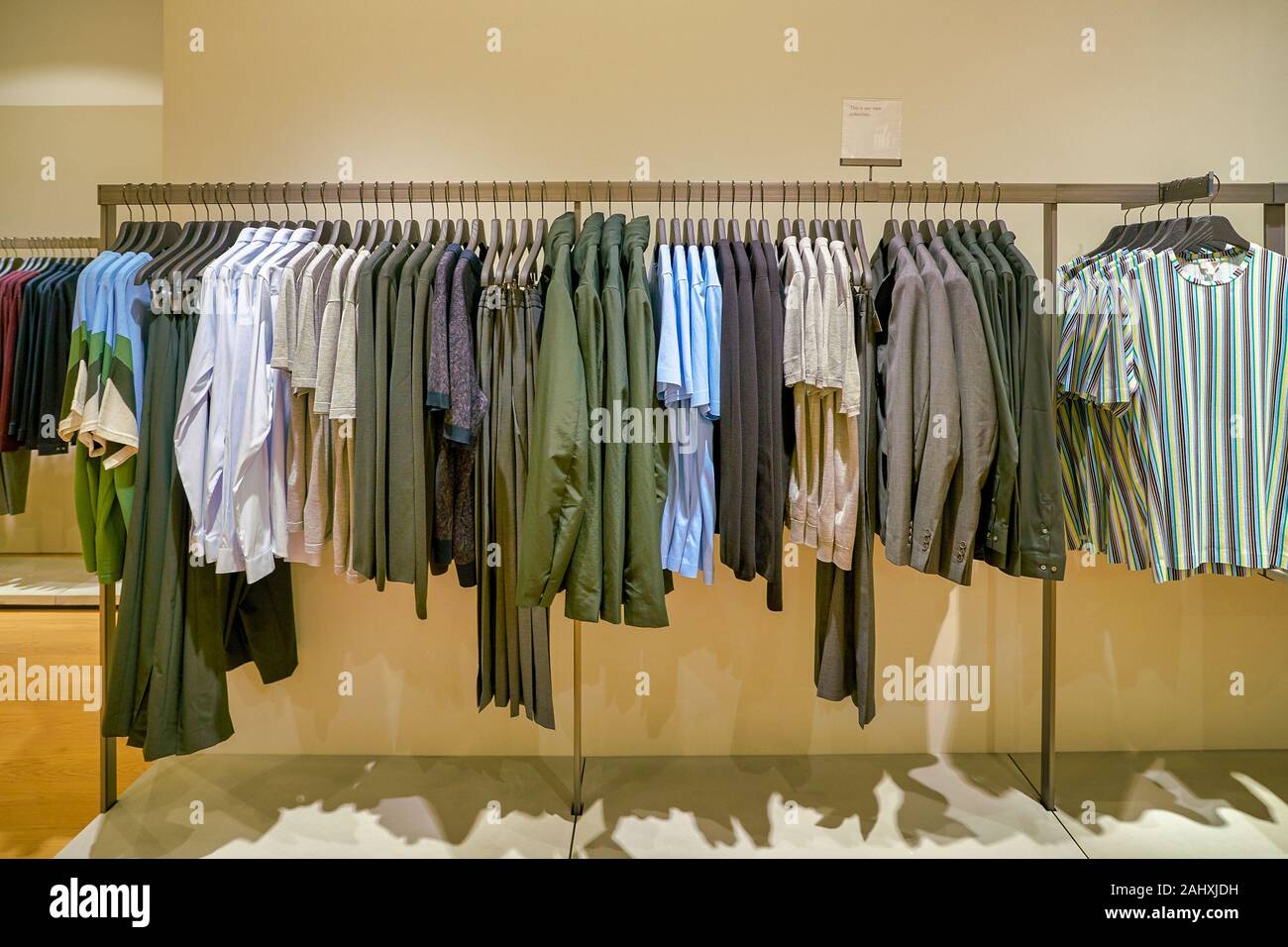 SINGAPORE - CIRCA APRIL, 2019: clothes on display at COS store in the ...