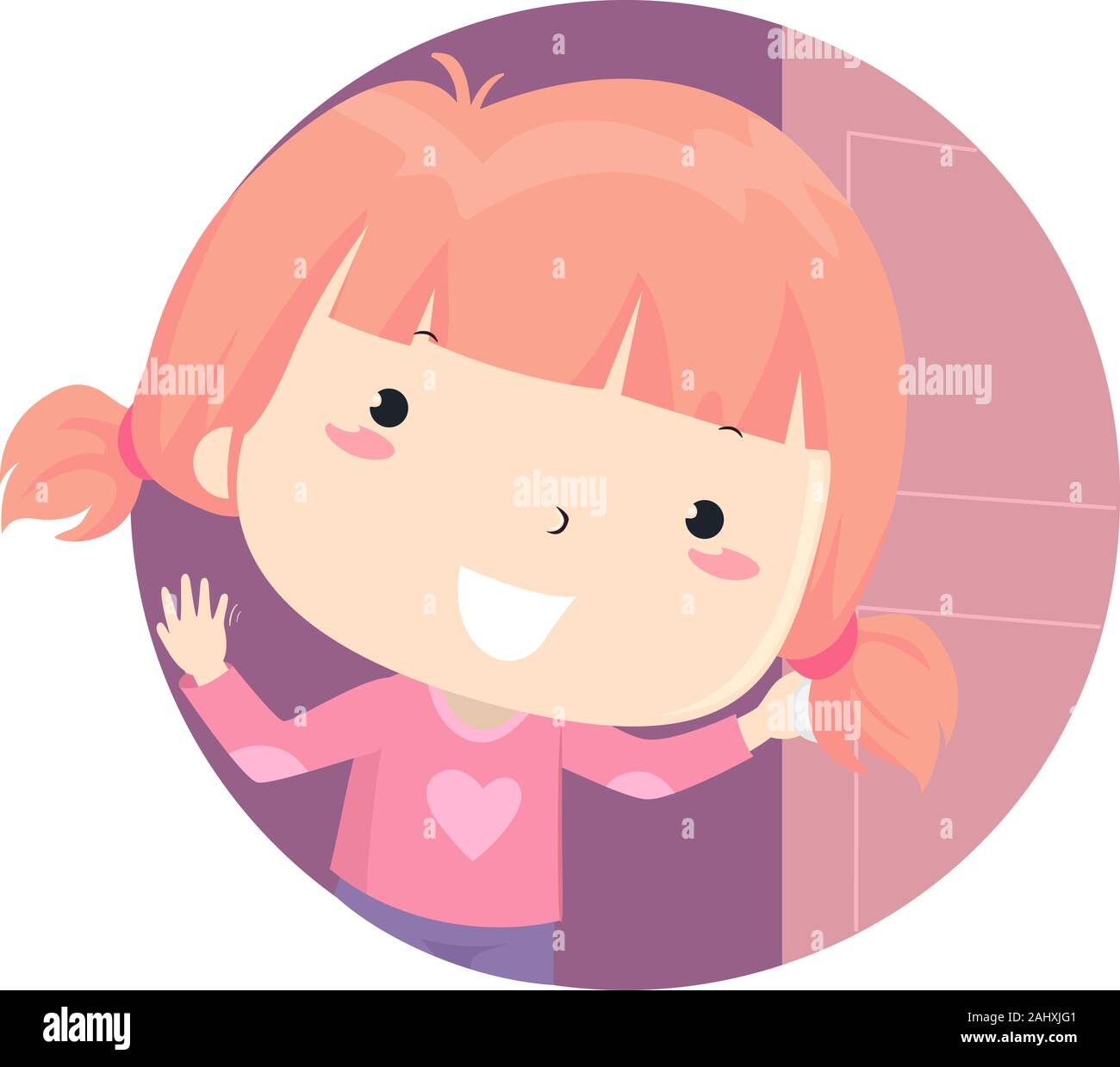 Illustration of a Kid Girl Gesturing Come Inside with Her Hand. Come ...