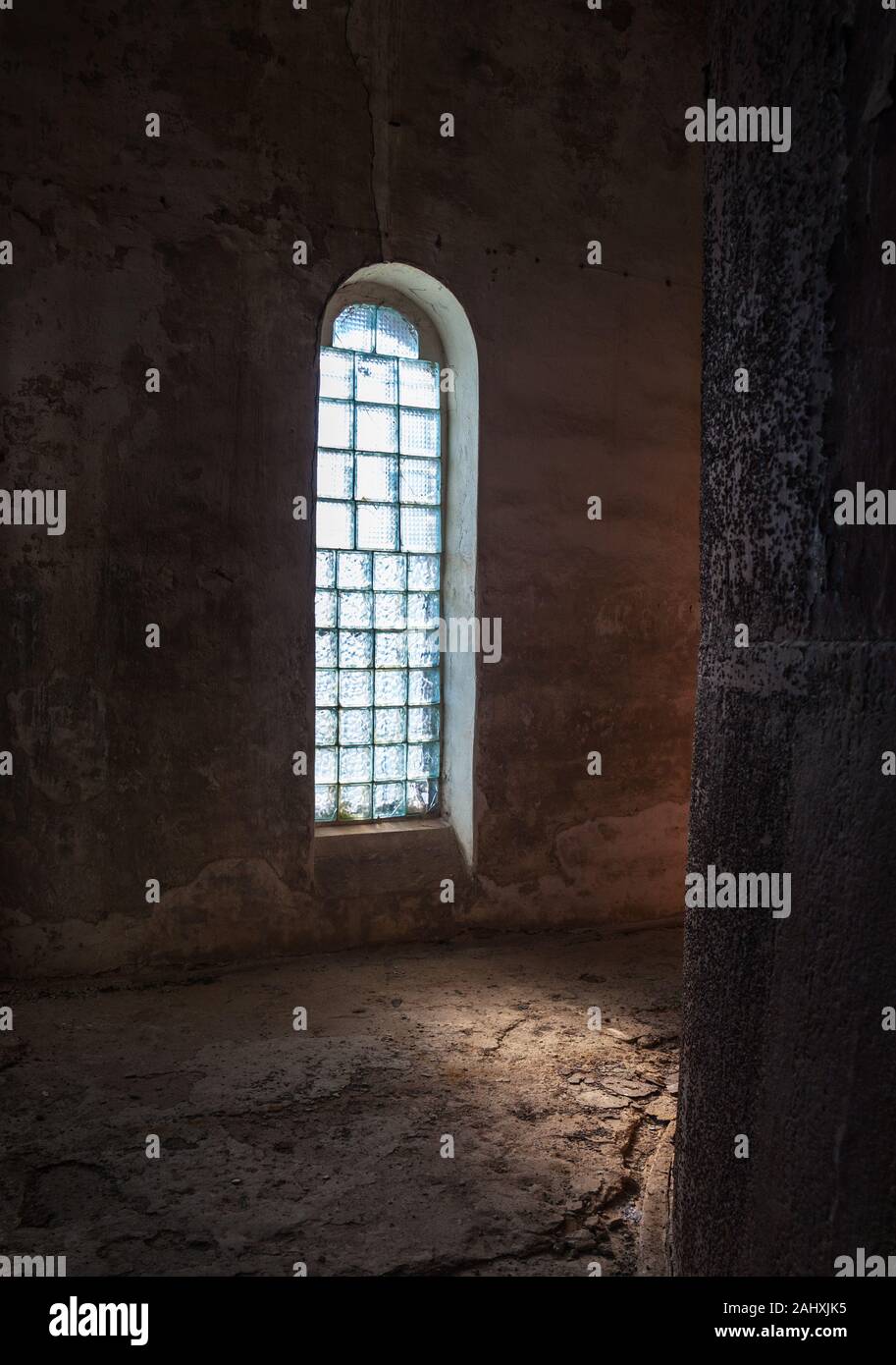 Architectural detail inside of old water tower Stock Photo - Alamy