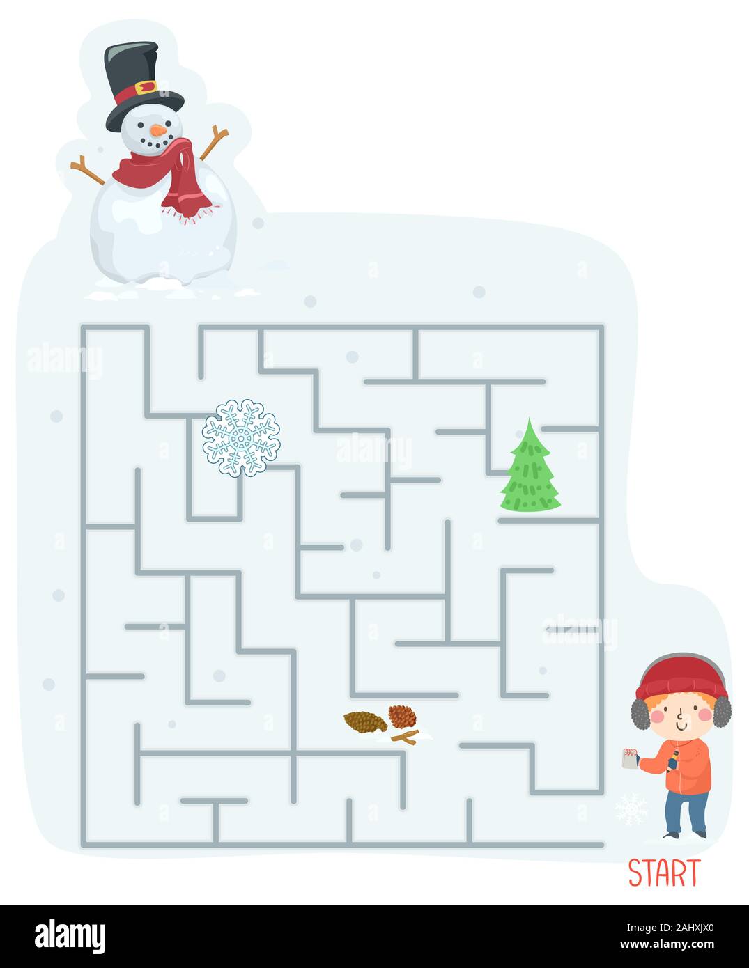 Snowman maze Cut Out Stock Images & Pictures - Alamy