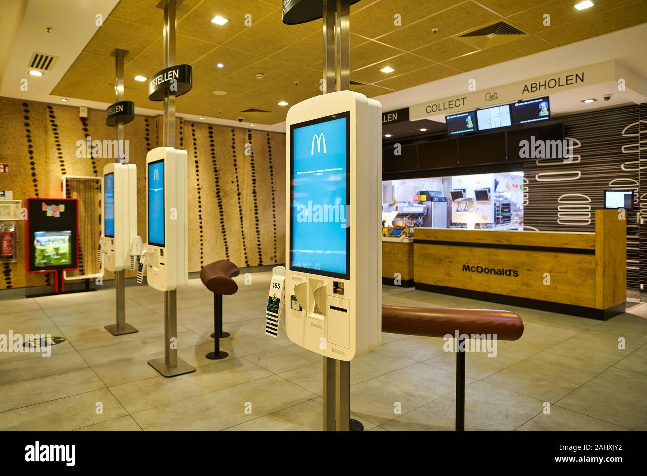 BERLIN, GERMANY - CIRCA SEPTEMBER, 2019: self ordering kiosks at ...