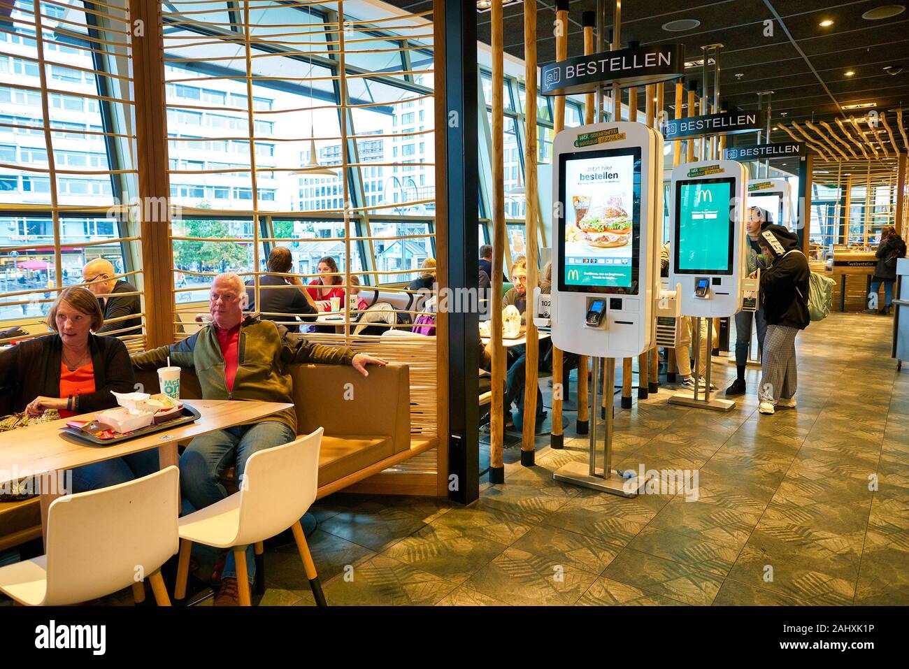 BERLIN, GERMANY - CIRCA SEPTEMBER, 2019: self ordering kiosks at ...
