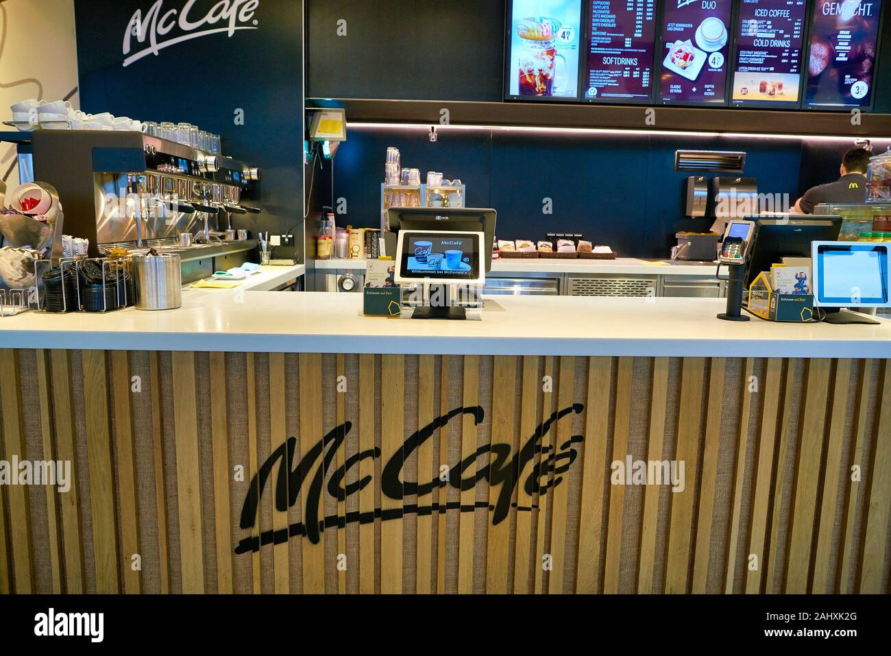 BERLIN, GERMANY - CIRCA SEPTEMBER, 2019: McCafe at a McDonald's store ...