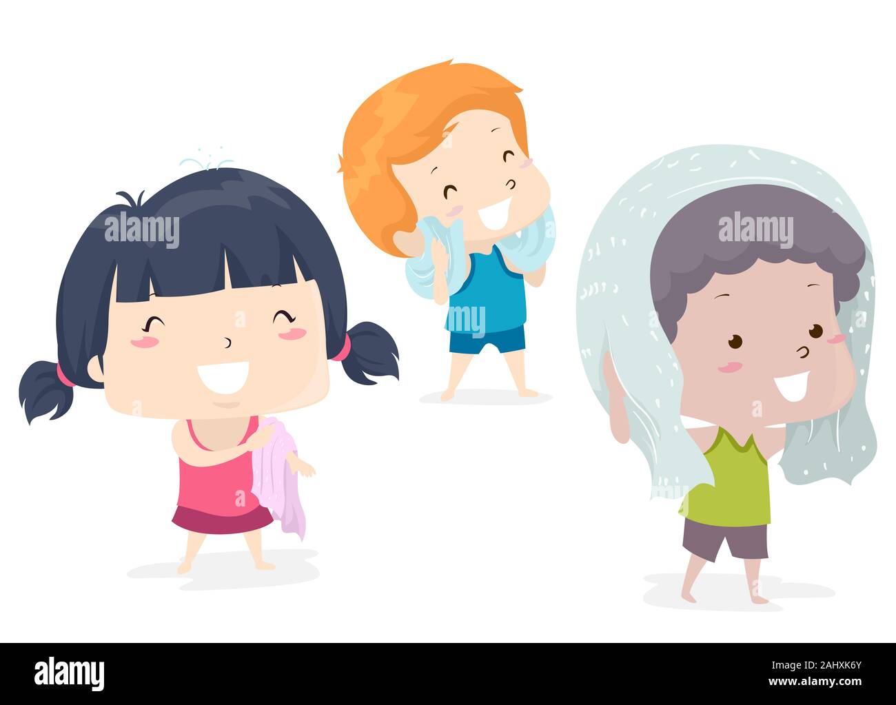 Drying Off With A Towel Cartoon