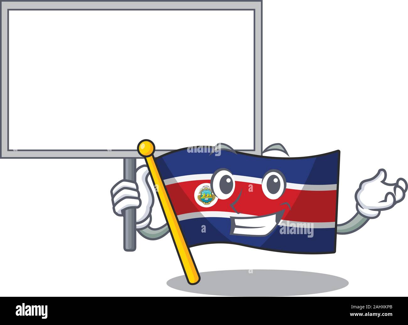 Flag costa rica Scroll cute cartoon character bring a board Stock ...