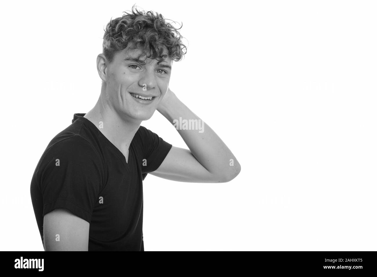 Portrait young model touching hi-res stock photography and images - Alamy