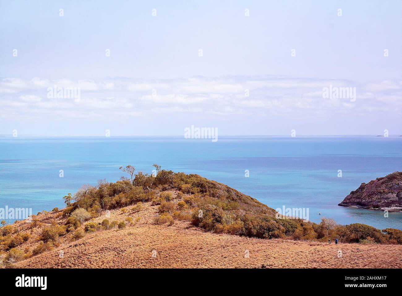 View from the headland out to Coral Sea from Bluff Point on the ...