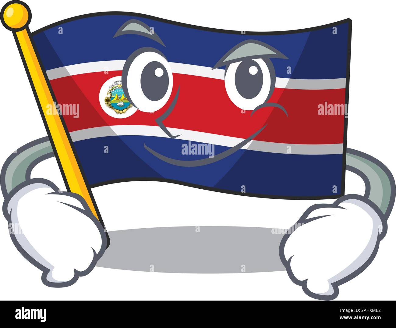 Cool flag costa rica Scroll mascot character with Smirking face Stock ...