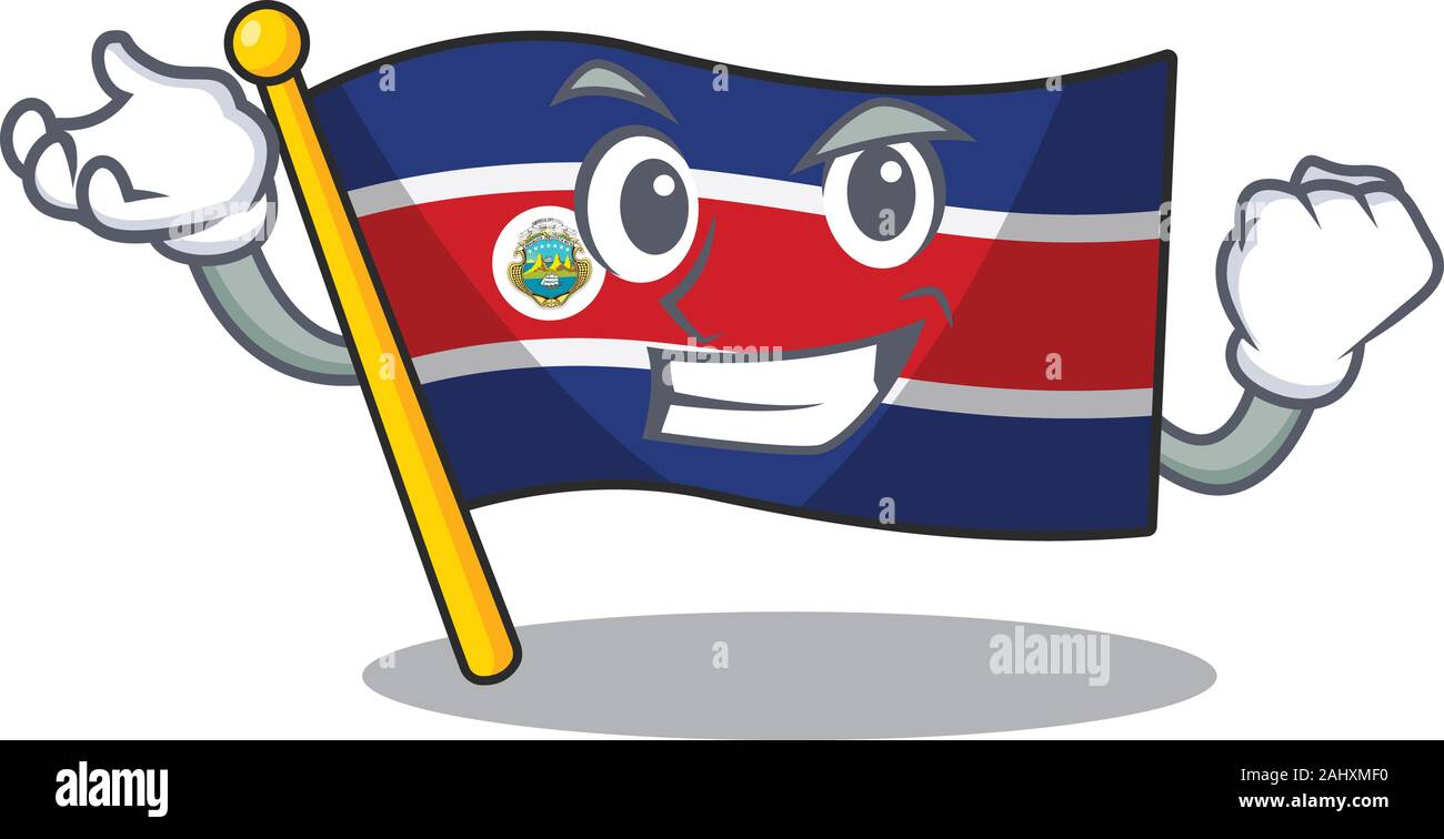 Happy confident Successful flag costa rica Scroll cartoon character ...