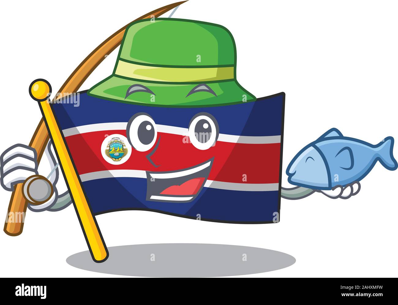 A Picture of funny Fishing flag costa rica Scroll design Stock Vector ...