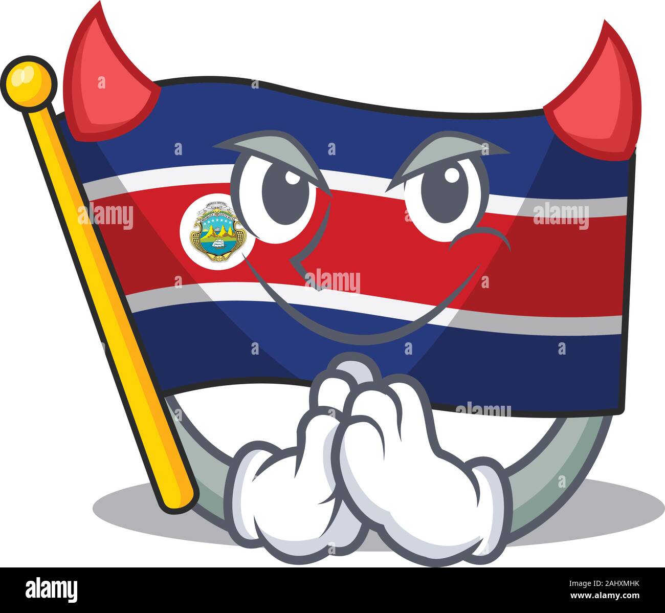 Devil Cartoon character of flag costa rica Scroll design Stock Vector ...