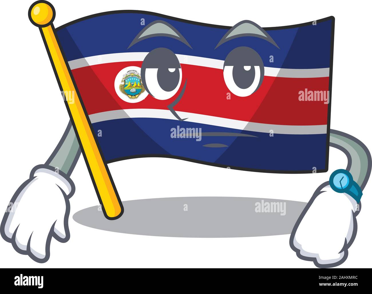 Waiting gesture flag costa rica Scroll on cartoon character design ...
