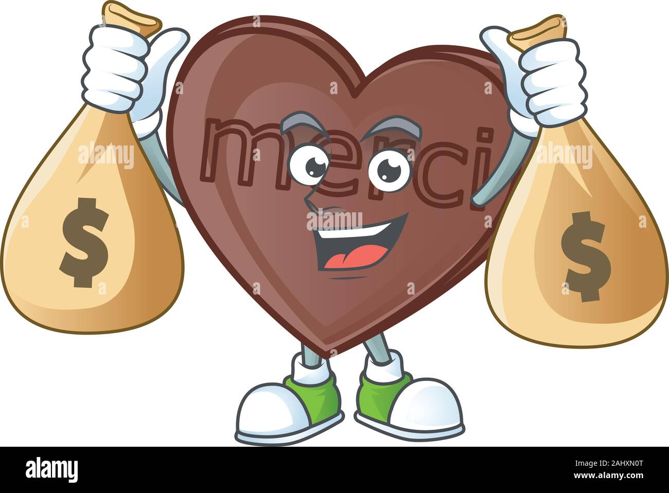 Cartoon character heart shape dollar hi-res stock photography and ...