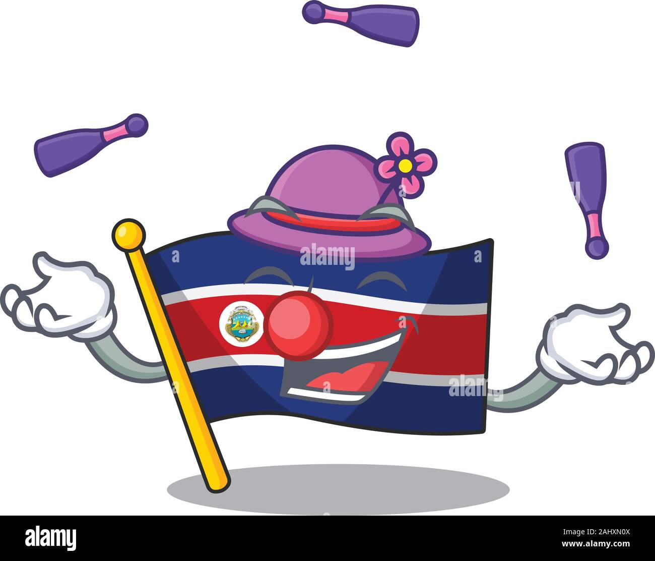 cool flag costa rica Scroll mascot cartoon style playing Juggling Stock ...