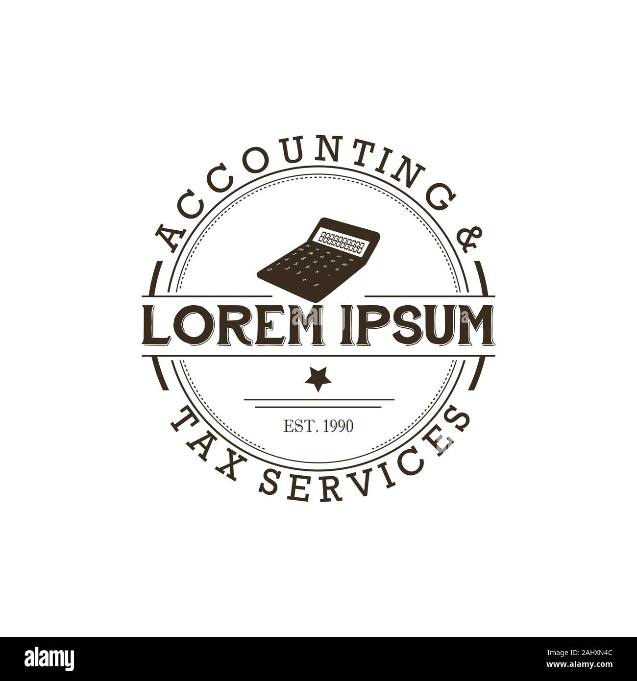 Business finance accounting logo badge with retro style and tax Stock ...