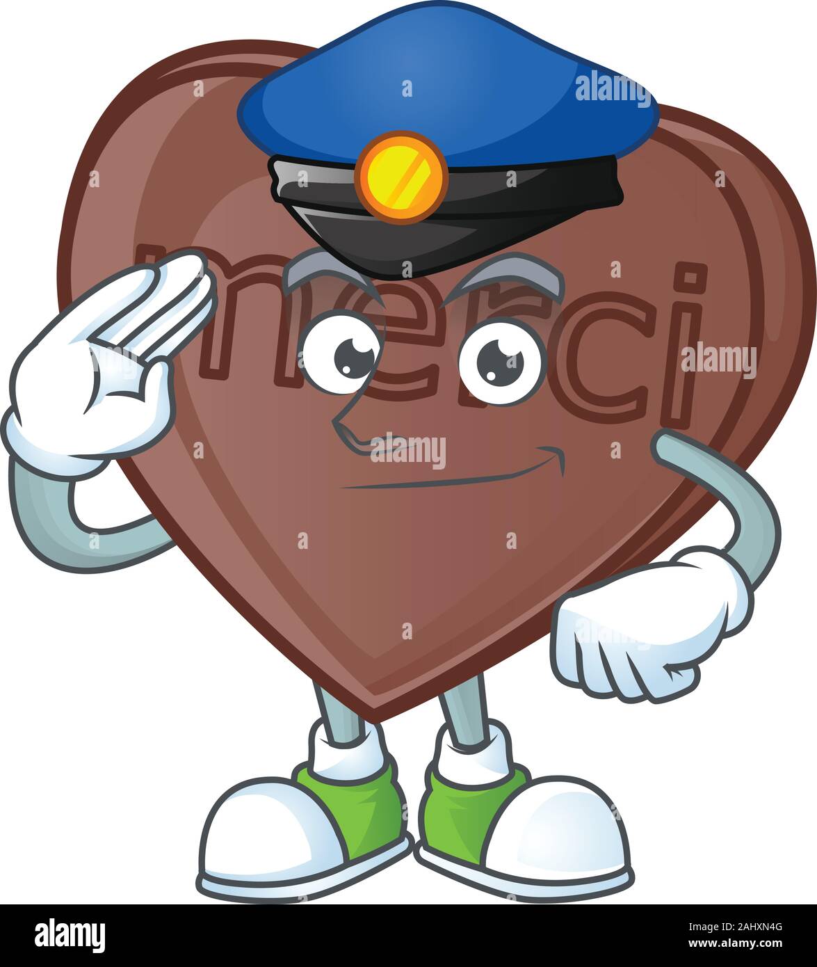 One bite love chocolate Cartoon in character a Police officer costume ...