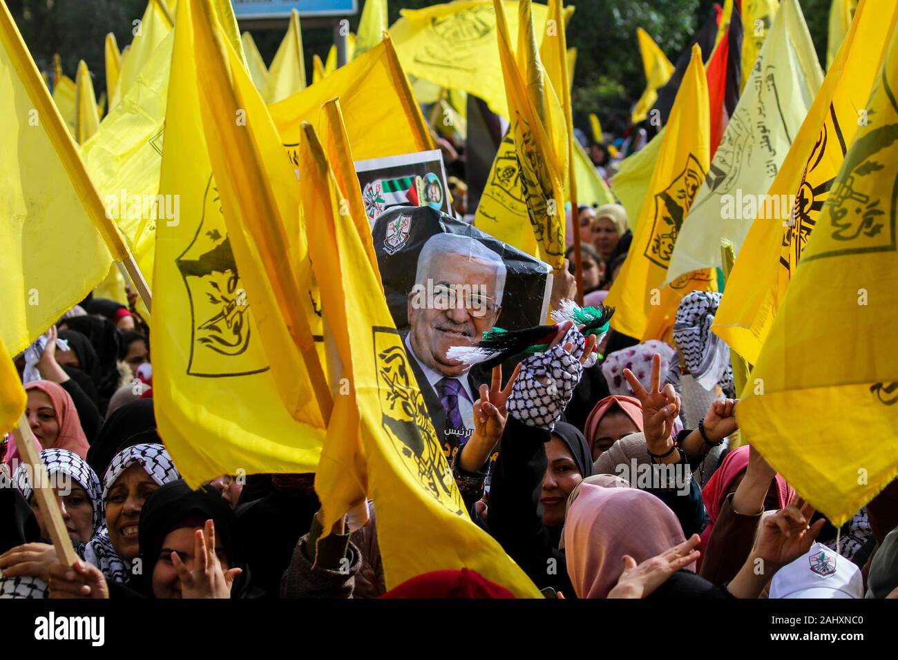 January 1, 2020: Gaza, Palestine. 01 January 2020. Supporters of the ...