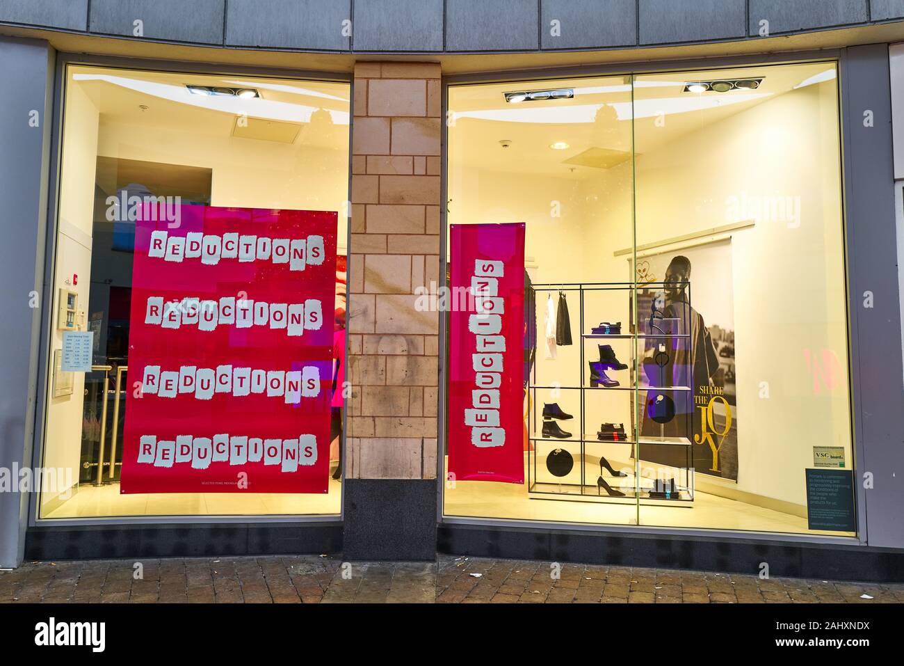 Sale at the Primark shop in the shopping precinct at Corby town centre ...
