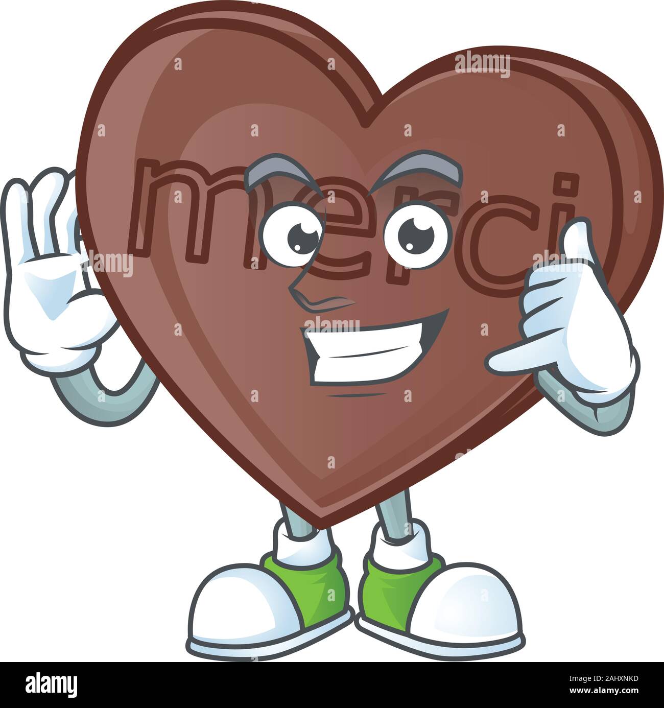 Call me cool one bite love chocolate cartoon character design Stock ...