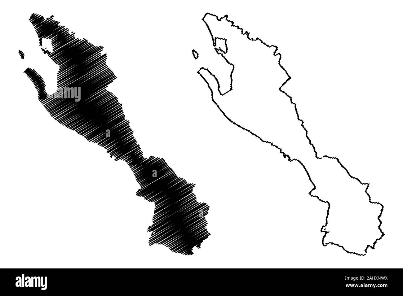 Vlore County (Republic of Albania) map vector illustration, scribble ...